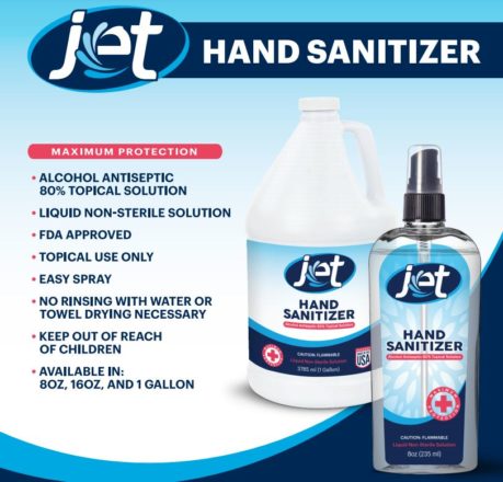 JET Liquid Hand Sanitizer 8oz (Case of 12 individual bottles) – PPE ...